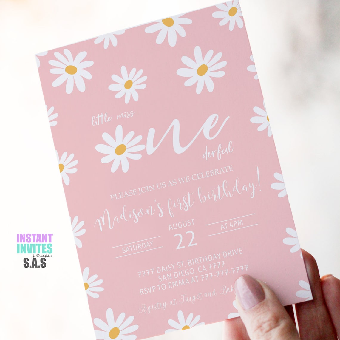 Daisy Invitations Daisy Invite Instant Download Daisy - Etsy
