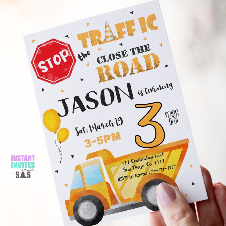 Construction Invitation Construction Invites Instant - Etsy