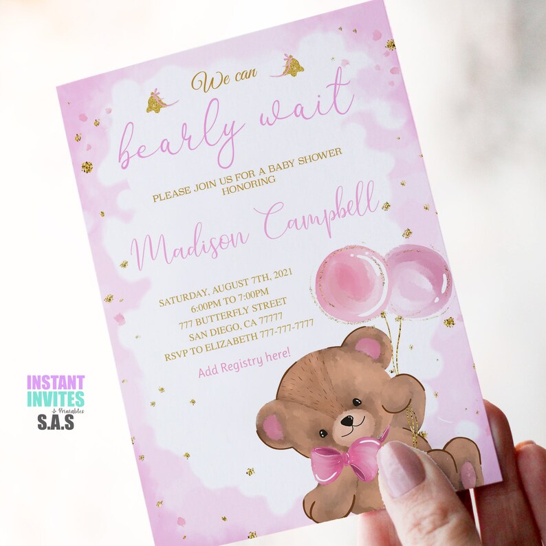 Teddy Bear Invitation Teddy Bear Invite Instant Download - Etsy
