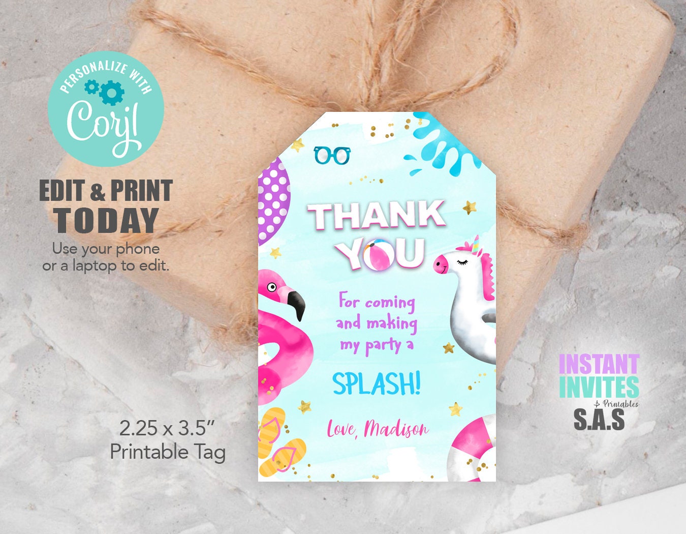 Pool Party Tags Pool Birthday Tags Pool Favor Tags Pool701 - Etsy México