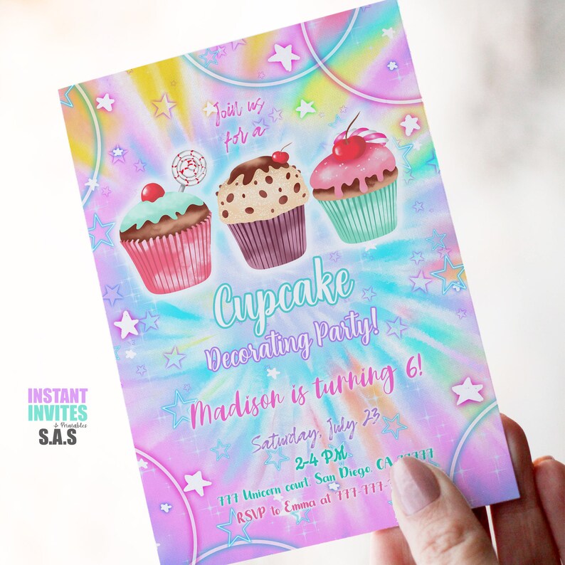 Cupcake Invitation Cupcakes Invites Instant Download Cupcake - Etsy