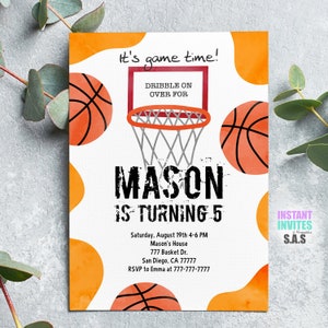 Basketball Invitation, Basketball Invites, Instant Download Basketball ...
