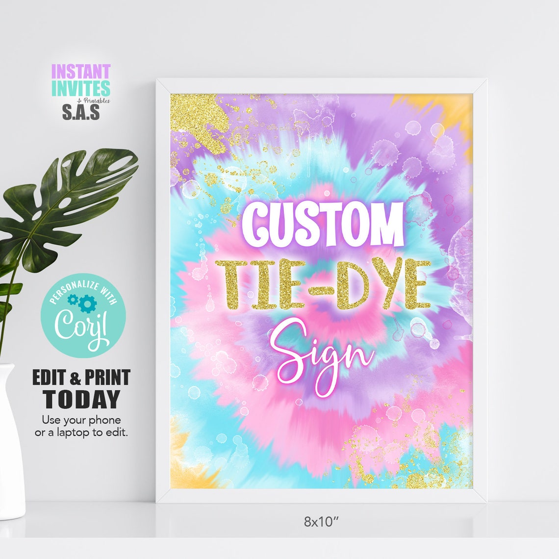 Editable Tie Dye Sign Tie-dye Custom Sign Tiedye701 - Etsy