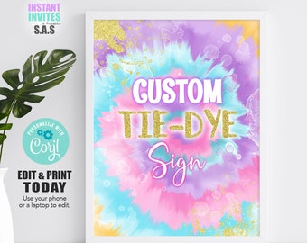 Tie Dye Birthday Banner Tie Dye Banner for Birthday Tie Dye - Etsy