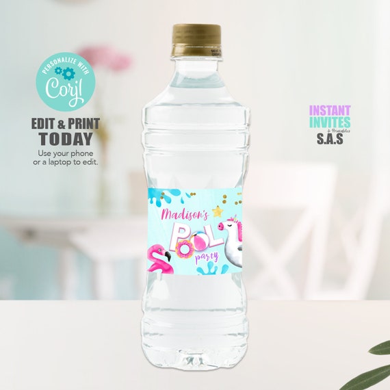 Pool Water Labels Pool Party Labels Pool Water Bottle - Etsy