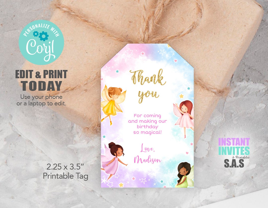 Fairy Tags, Fairy Birthday Tags, Fairy Favor Tags, Fairy712 - Etsy