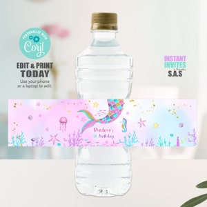 Mermaid Water Labels, Mermaid Labels, Mermaid Water Bottle Labels ...