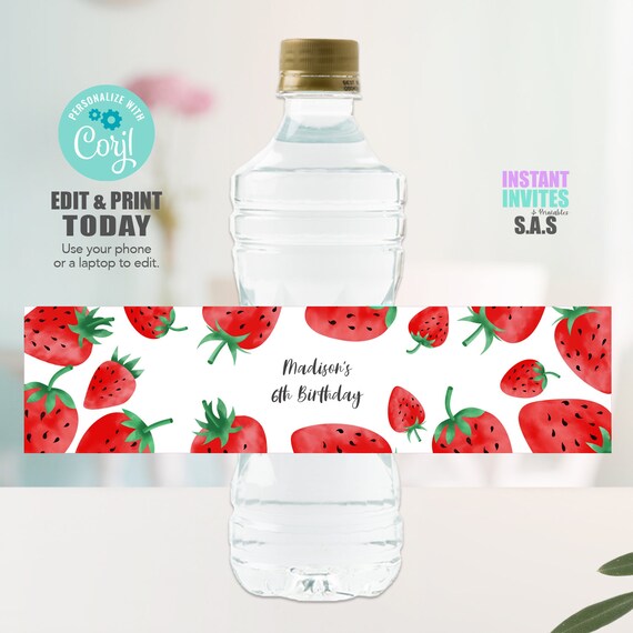Berry Water Labels Berry Party Labels Berry Water Bottle - Etsy