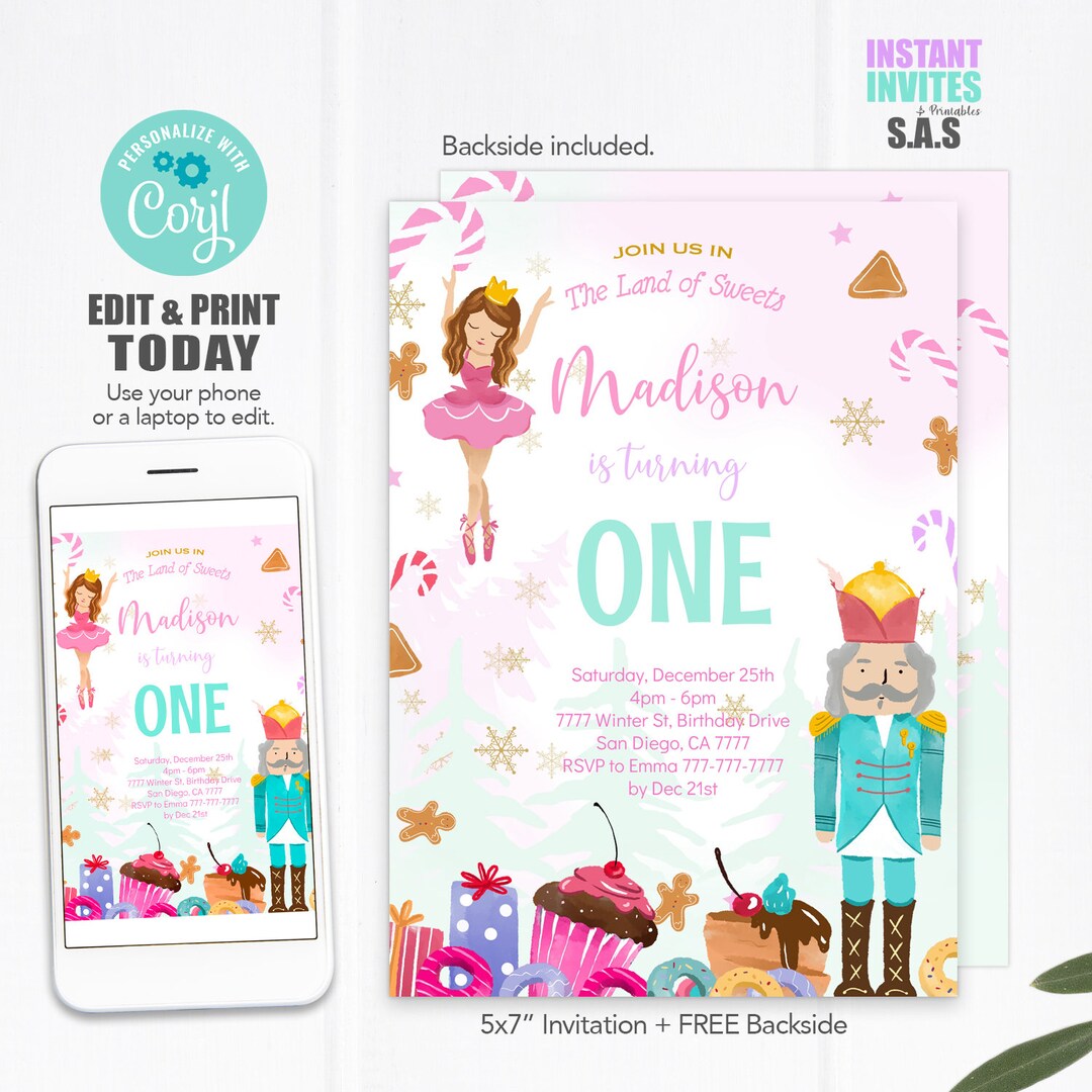 Nutcracker Invitation, Nutcracker Birthday Invites, Instant Download ...