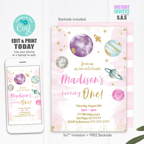 Outer Space Invitations Outer Space Invitation Instant - Etsy