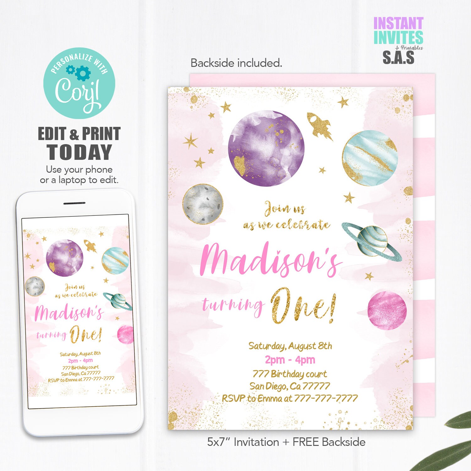 Outer Space Invitations Outer Space Invitation Instant - Etsy