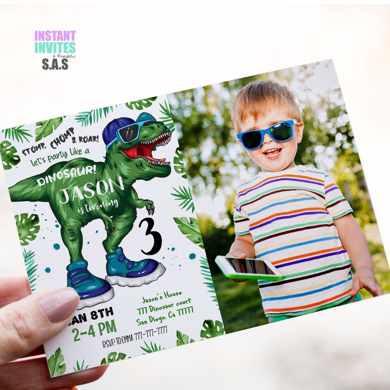 Dinosaur Invitation Dinosaur Picture Invites Instant - Etsy
