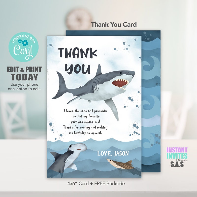 Shark Card - Etsy