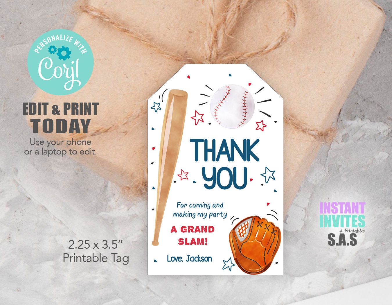 Baseball Tags Baseball Birthday Tags Baseball Favor Tags | Etsy