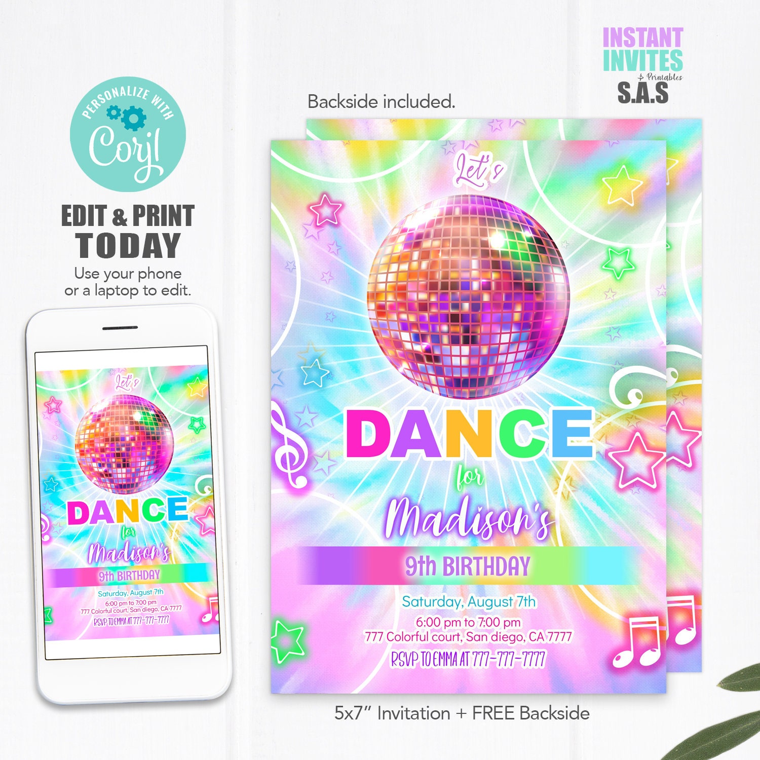 Dance Party Invitations Printable Free