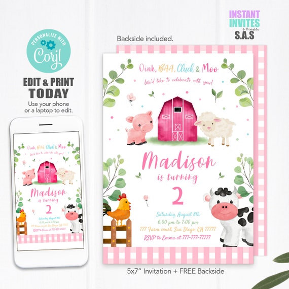 Farm Invitation Farm Invite Instant Download Farm - Etsy