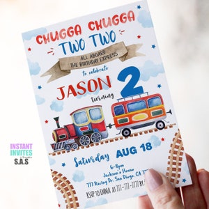 Train Invitation, Train Invites, Instant Download Train Invitations ...