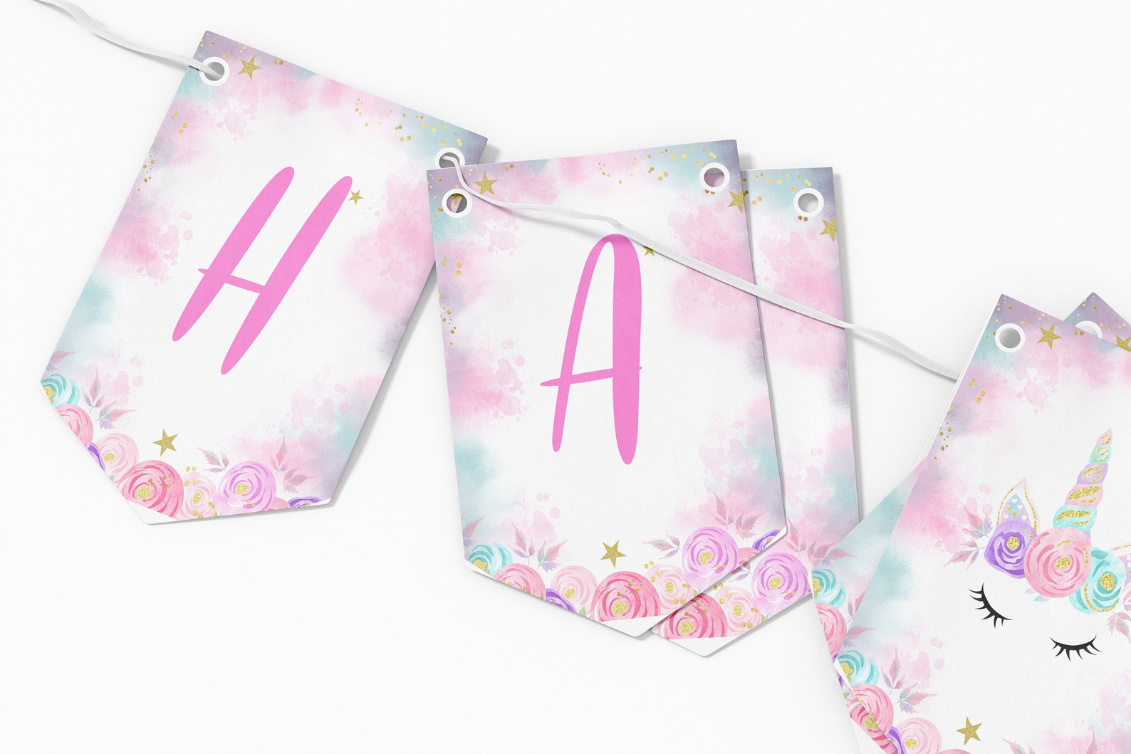 Unicorn Happy Birthday Banner Unicorn Garland Unicorn - Etsy