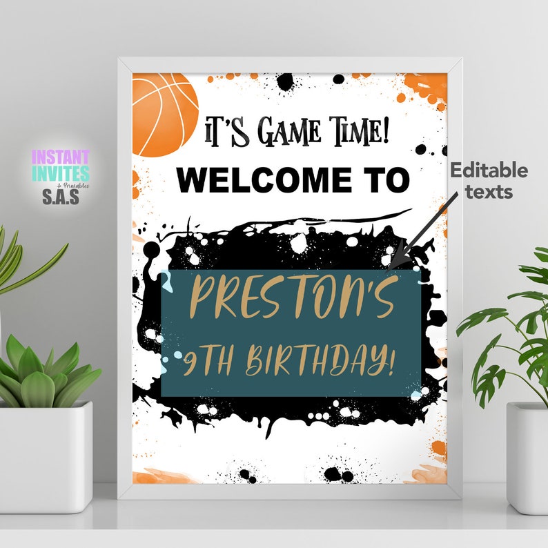 Basketball Welcome Sign Basketball Birthday Sign Basketball - Etsy