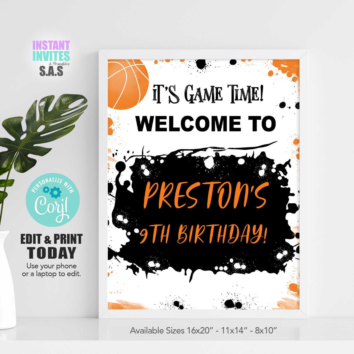Basketball Welcome Sign Basketball Birthday Sign Basketball - Etsy