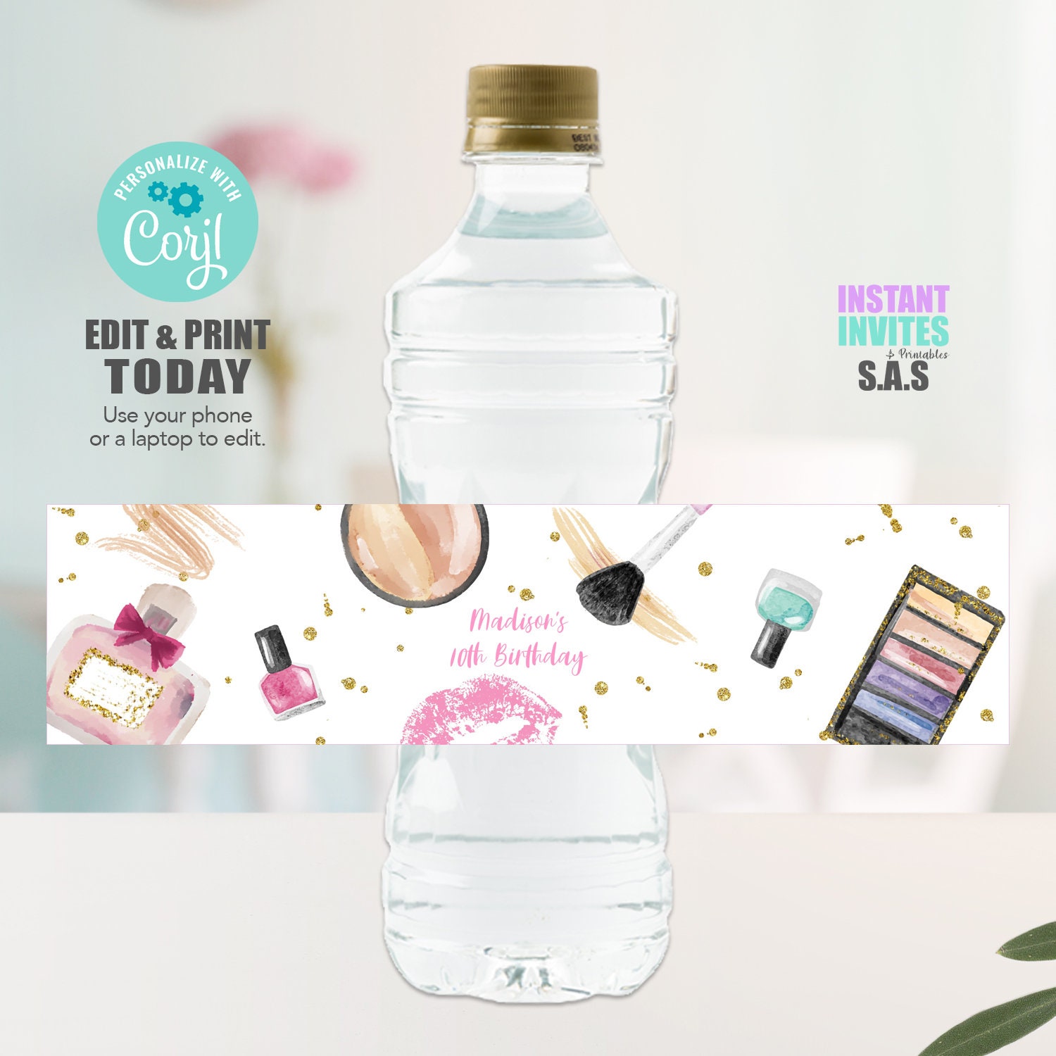 Spa Water Labels Spa Party Labels Spa Water Bottle Labels | Etsy