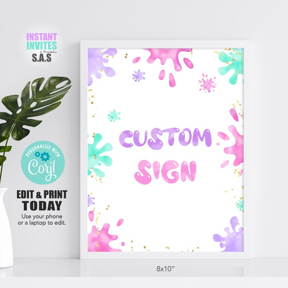 Editable Slime Sign Slime Custom Sign Slime704 | Etsy