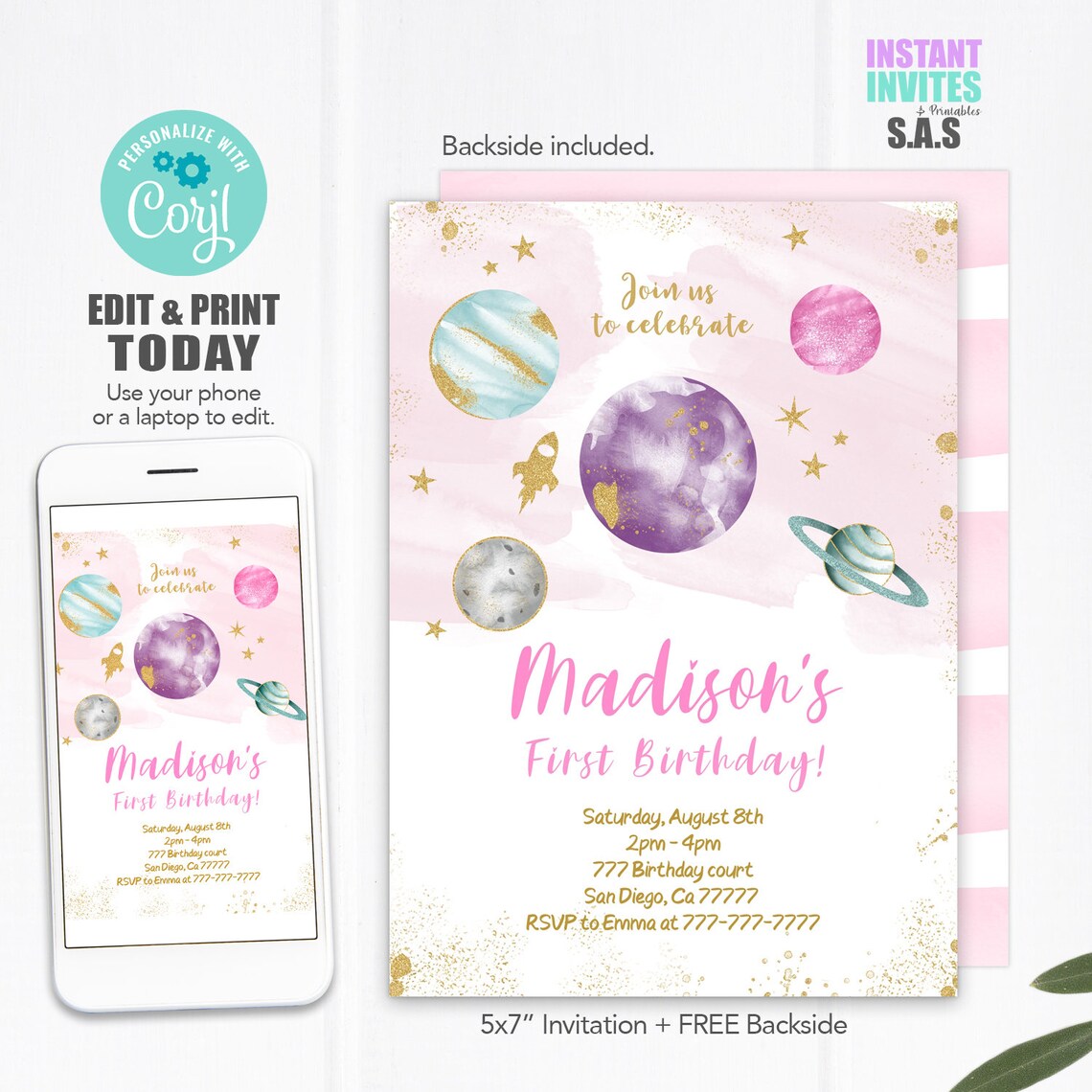 Outer Space Invitation Outer Space Invites Instant Download - Etsy