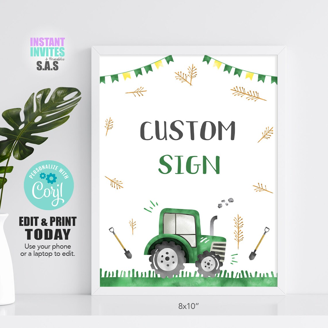 Editable Tractor Sign Tractor Custom Sign Tractor701 - Etsy