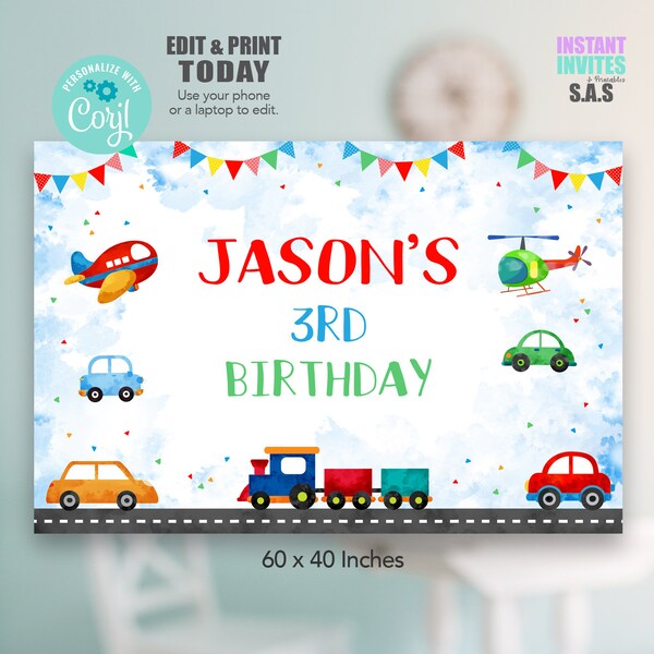 Transportation Birthday Party - Etsy
