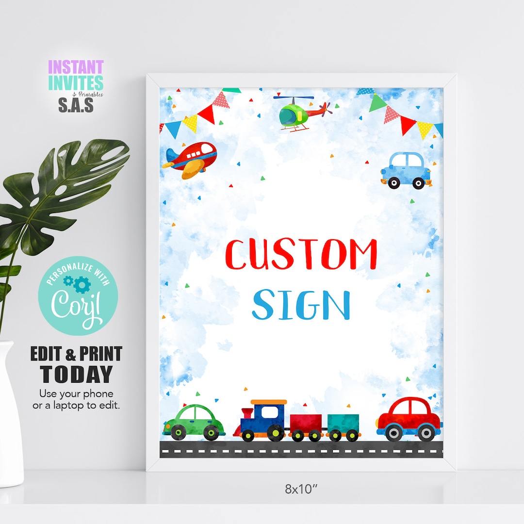 Editable Transportation Sign, Transportation Custom Sign, Transport701 ...