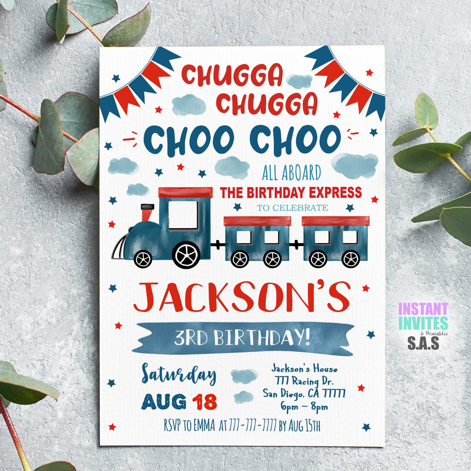 Train Invitation Train Invites Instant Download Train - Etsy