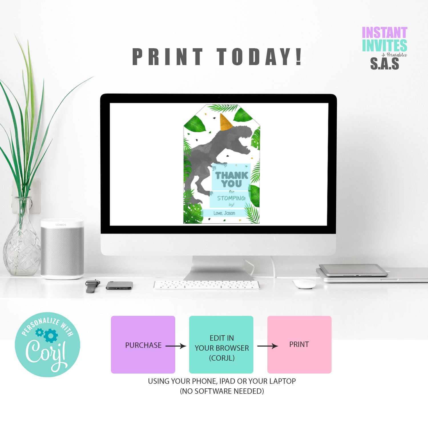 Dinosaur Tags Dinosaur Birthday Tags Dinosaur Favor Tags - Etsy