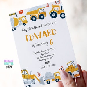 Construction Invitation, Construction Invites, Instant Download ...