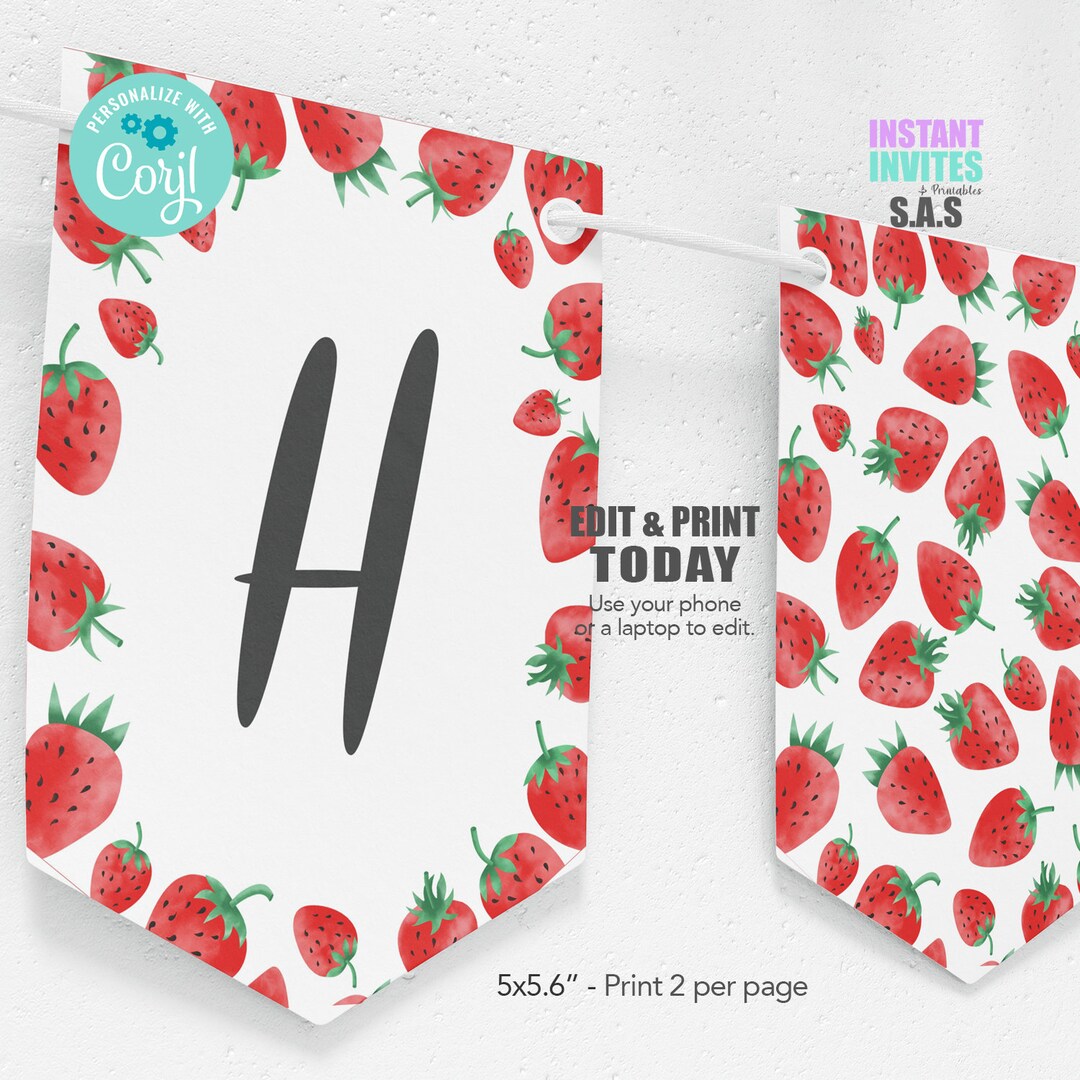 Berry Happy Birthday Banner, Berry Garland, Berry Banner, Berry705 - Etsy