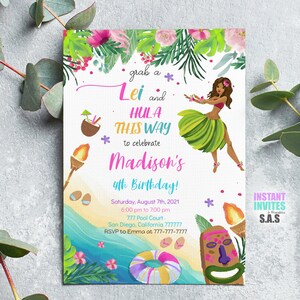 Hawaiian Invitation, Hawaiian Luau Invite, Instant Download Hawaiian ...