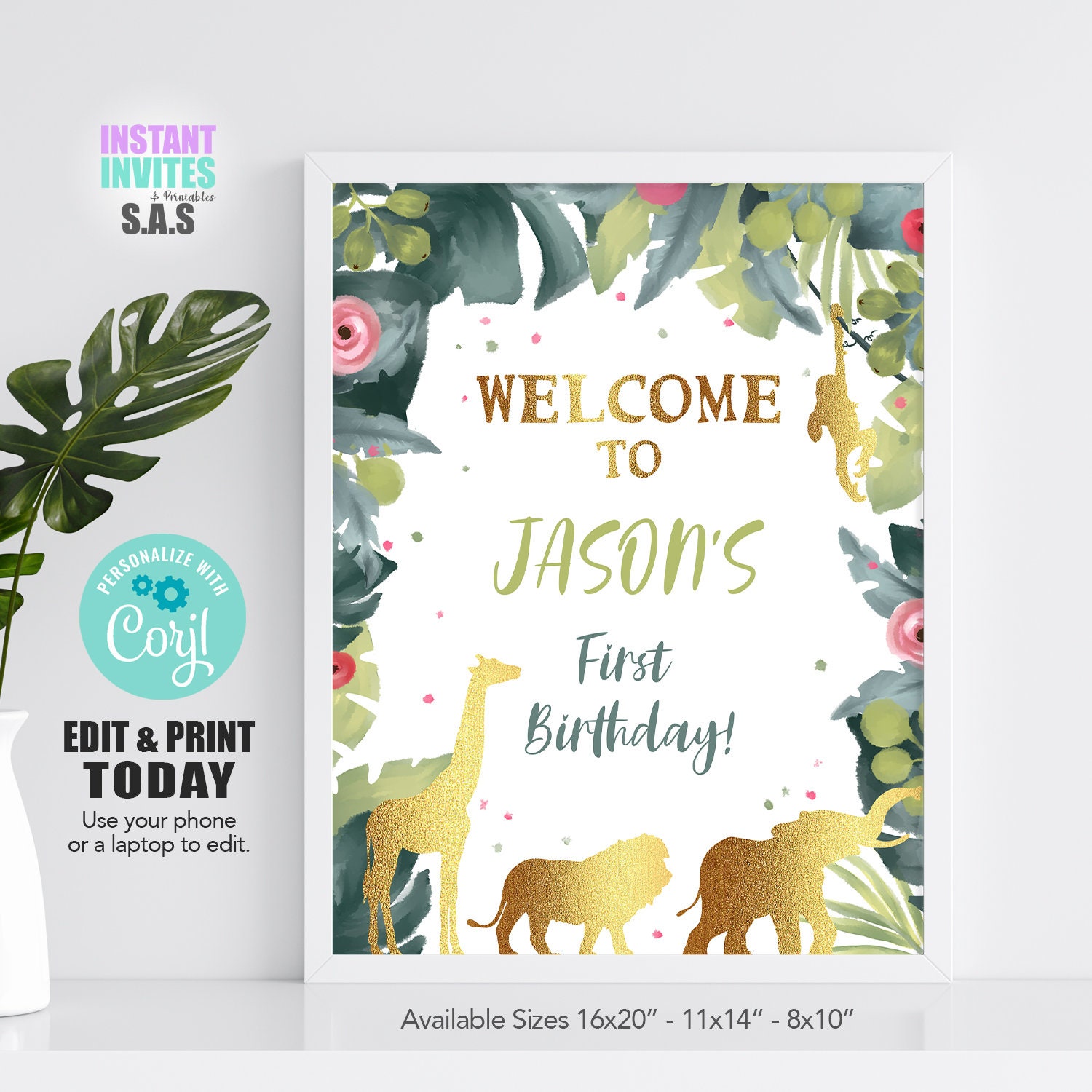 Safari Welcome Sign Safari Birthday Sign Safari709 - Etsy