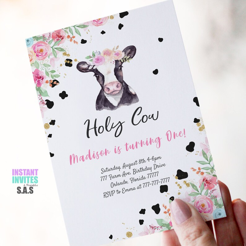Cow Invitation Cow Invites Instant Download Cow Invitations - Etsy