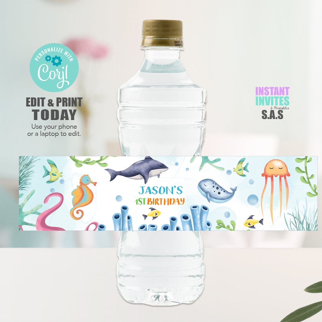Under the Sea Water Labels, Under the Sea Labels, Under the Sea Water ...