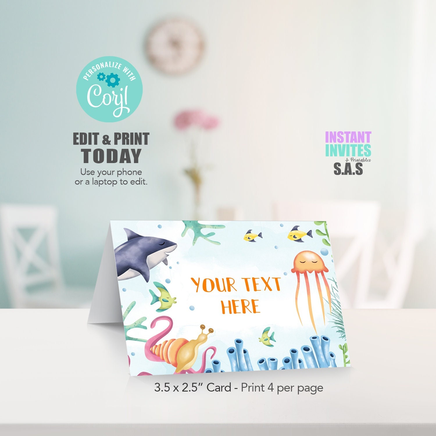 Under the Sea Food Labels, Under the Sea Party Food Tags, Under the Sea ...