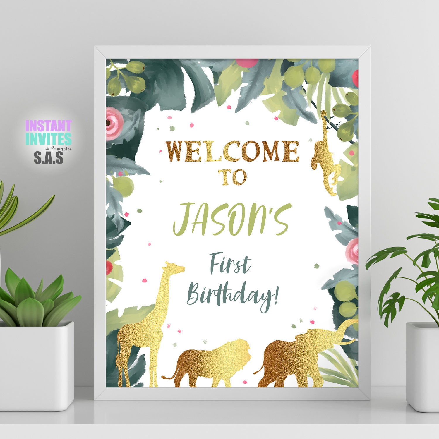 Safari Welcome Sign Safari Birthday Sign Safari709 - Etsy