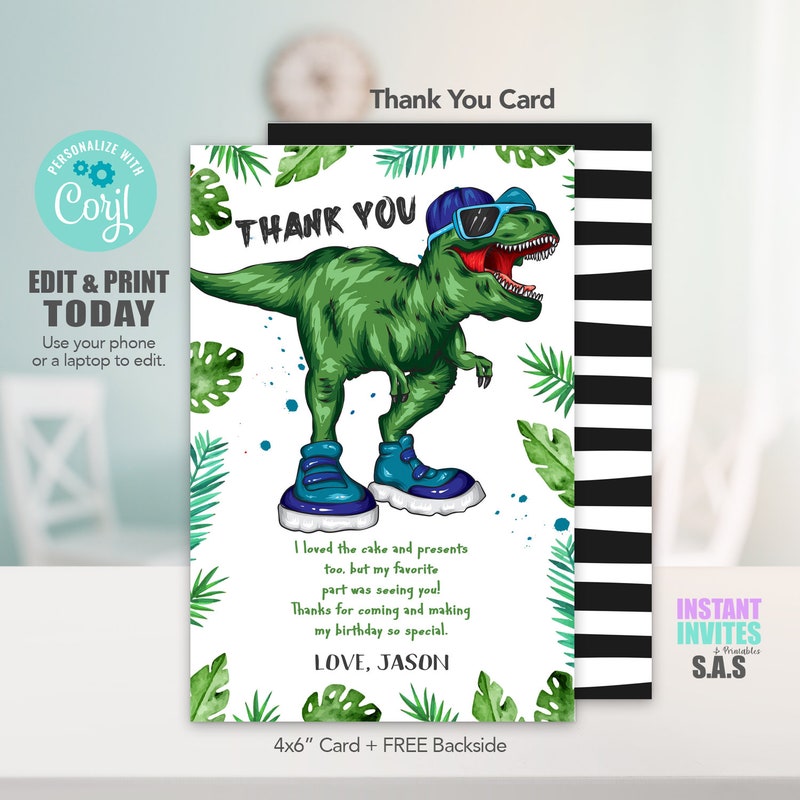 Dinosaur Card - Etsy