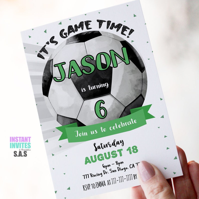 Soccer Invitation Soccer Invites Instant Download Soccer - Etsy