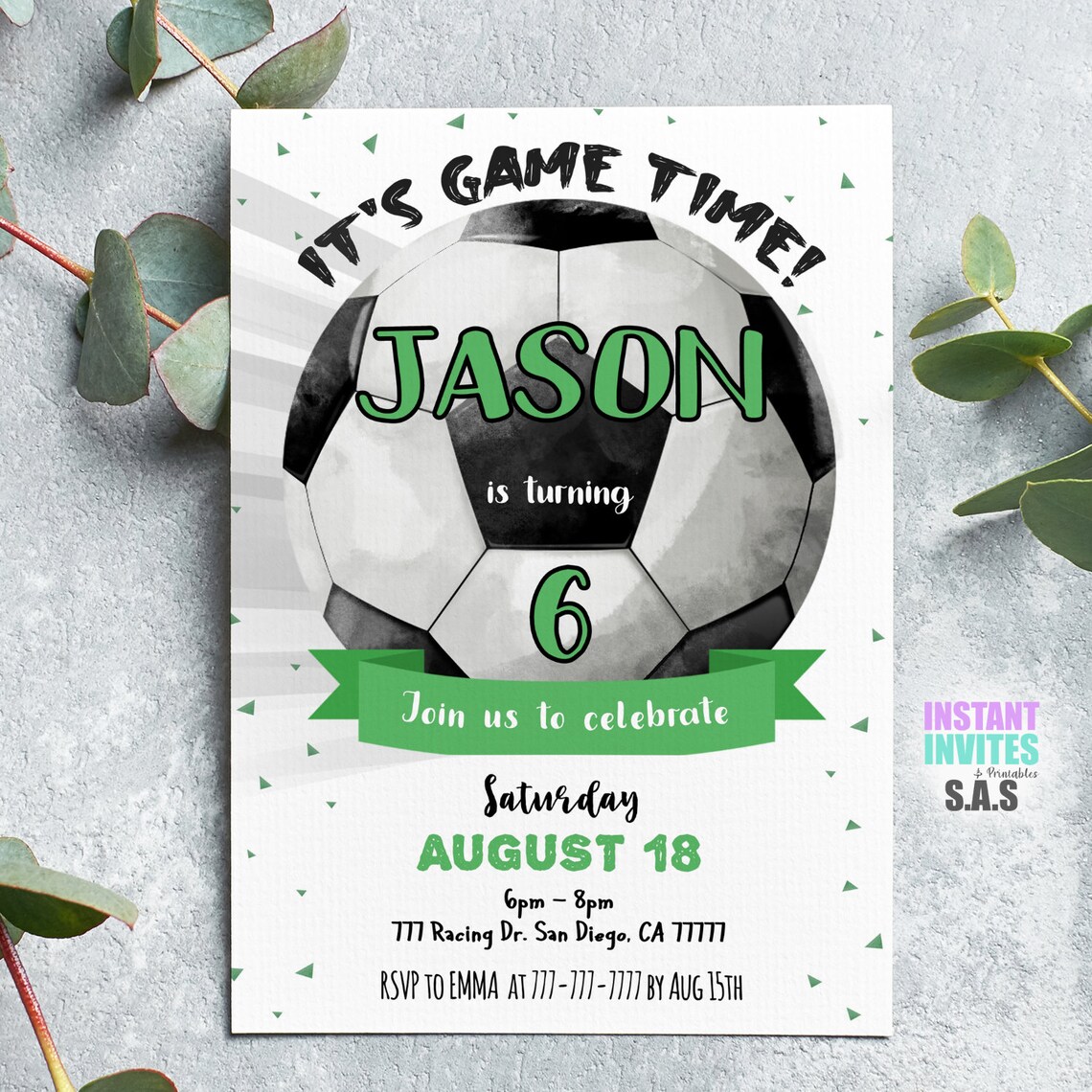 Soccer Invitation Soccer Invites Instant Download Soccer - Etsy