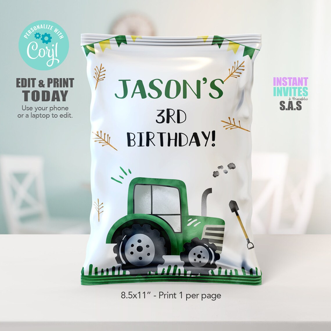 Tractor Chip Bag Labels Tractor Chip Bags Tractor Chip Bag | Etsy