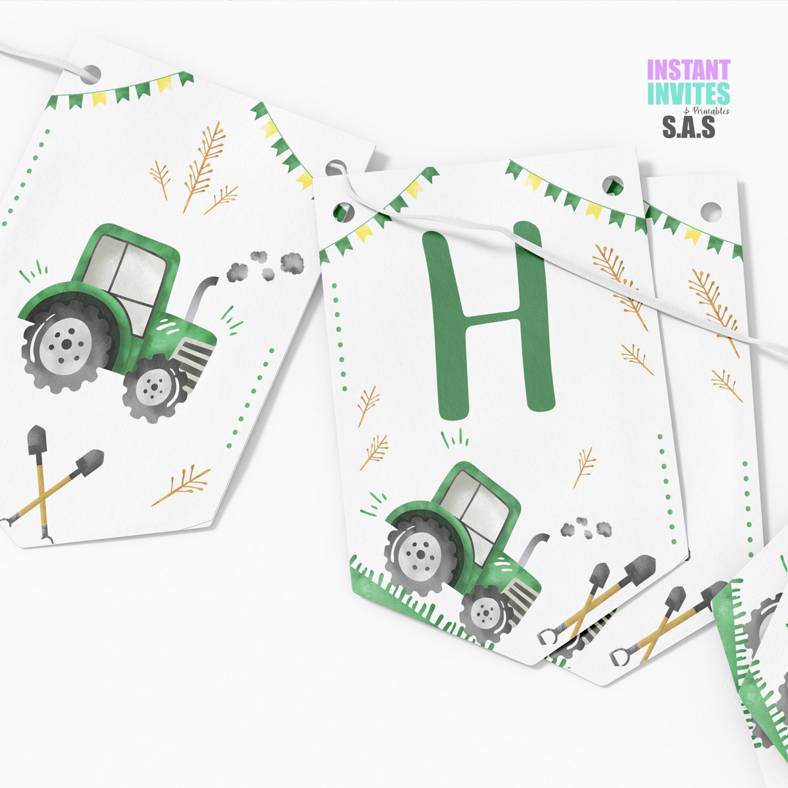 Tractor Happy Birthday Banner Tractor Garland Tractor - Etsy