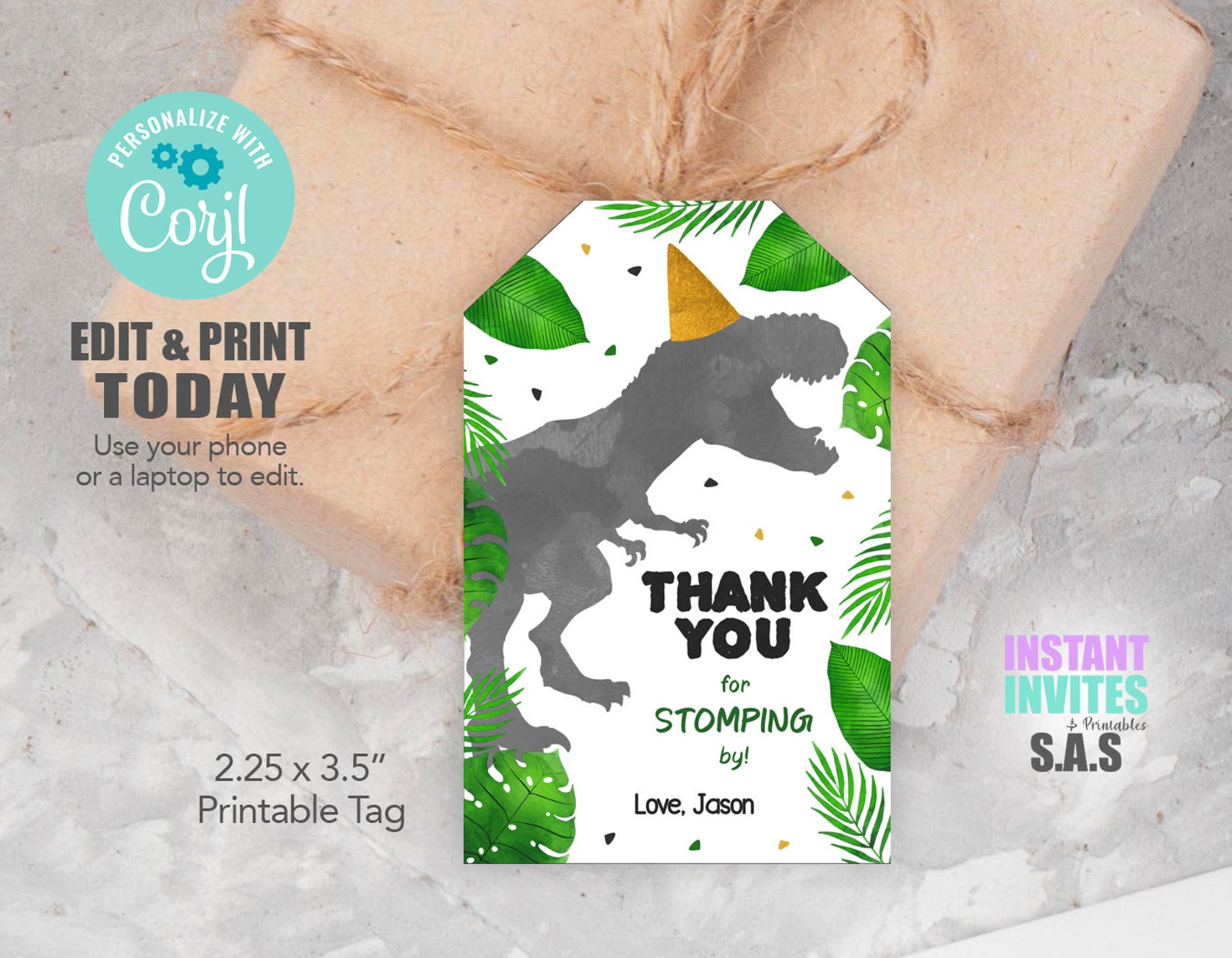 Dinosaur Tags Dinosaur Birthday Tags Dinosaur Favor Tags - Etsy