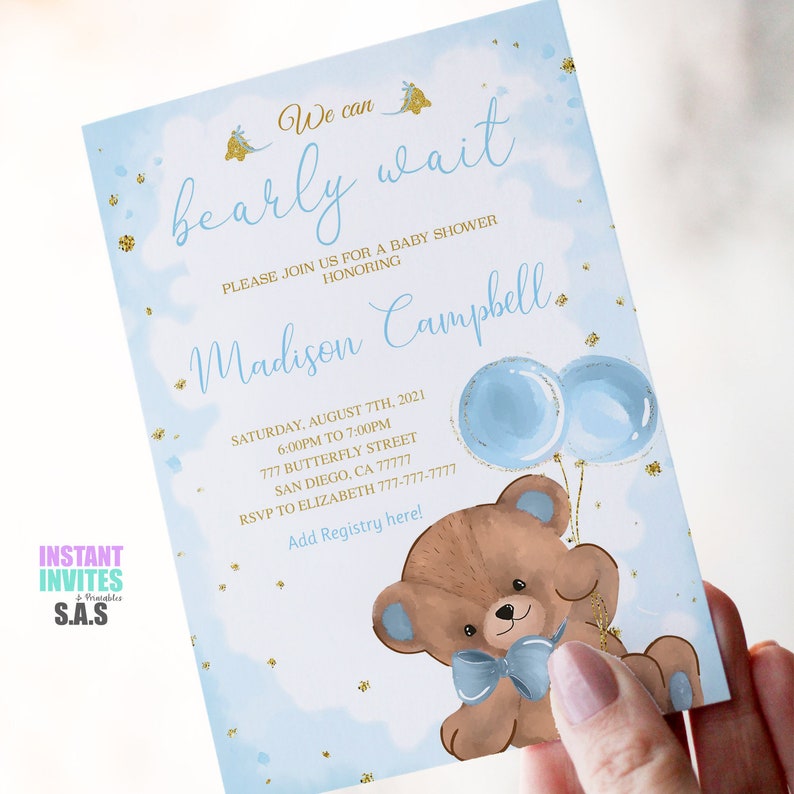 Teddy Bear Invitation Teddy Bear Invite Instant Download - Etsy