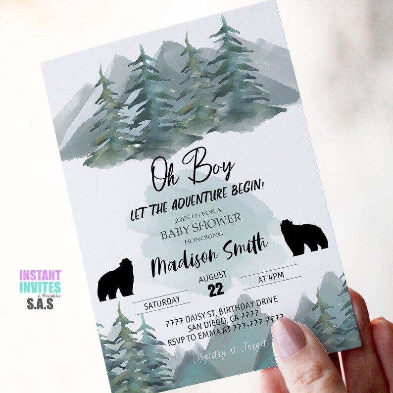 Adventure Invitation Adventure Baby Shower Invites Instant | Etsy