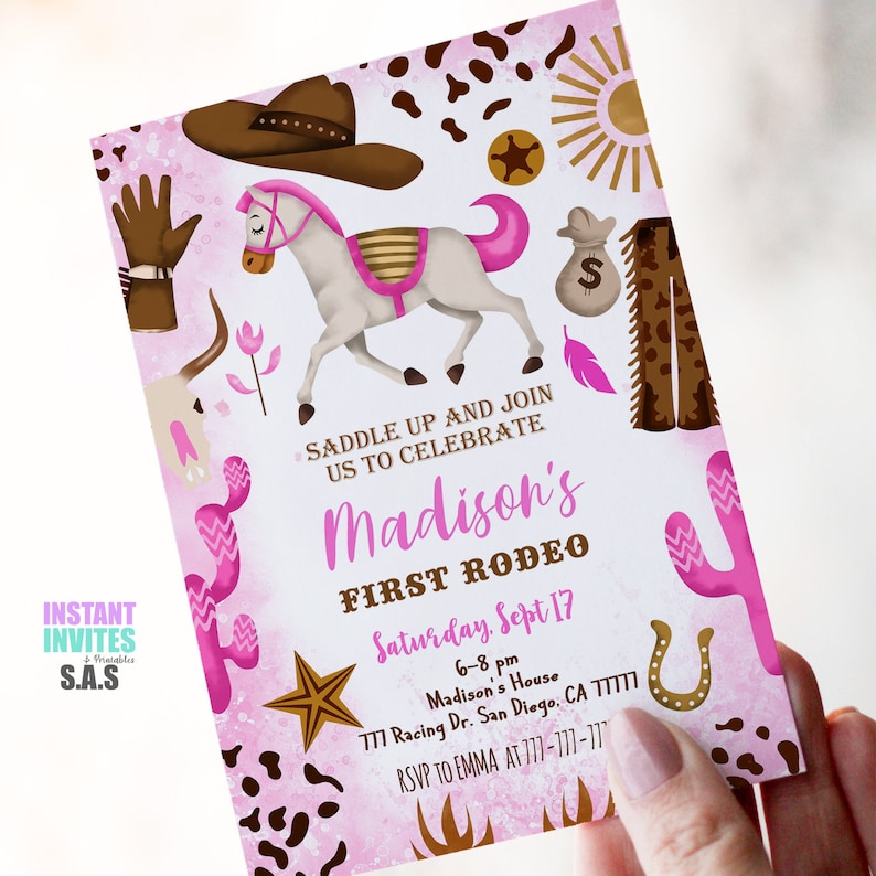 Cowgirl Invitation Cowgirl Invites Instant Download Cowgirl Etsy