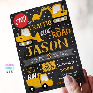 Construction Invitation, Construction Invites, Instant Download ...